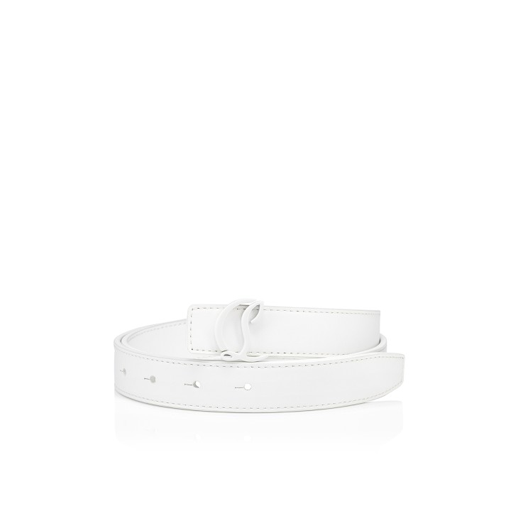 CL Logo - Belt - Calf leather - Bianco - Christian Louboutin CL Logo - Belt - Calf leather - Bianco - Christian Louboutin